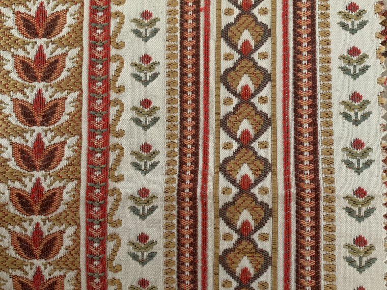 Woven Lotus Flower Tapestry Fabric for Upholstery, Drapery, Bedding